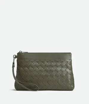 BOTTEGA  VENETA Intrecciato Prism Pouch - Crocodile
