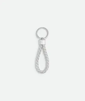 BOTTEGA  VENETA Intreccio Key Ring - Silver