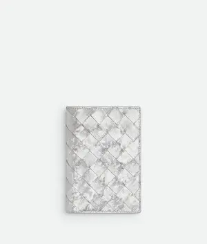 BOTTEGA  VENETA Intrecciato Passport Case - Silver