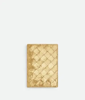 BOTTEGA  VENETA Intrecciato Passport Case - Gold