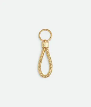 BOTTEGA  VENETA Intreccio Key Ring - Gold