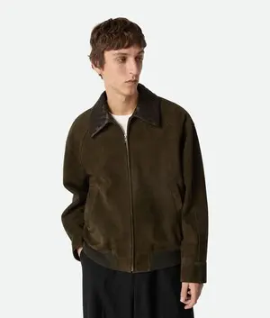 Bottega Veneta Suede Leather Blouson - Deep Moss