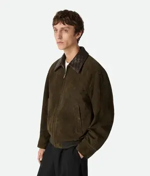 Bottega Veneta Suede Leather Blouson - Deep Moss