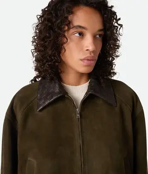 Bottega Veneta Suede Leather Blouson - Deep Moss