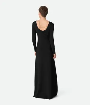 Bottega Veneta Compact Viscose Long Dress - Black