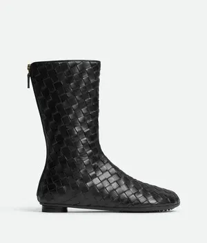 BOTTEGA  VENETA Intrecciato Leather Flat Boots