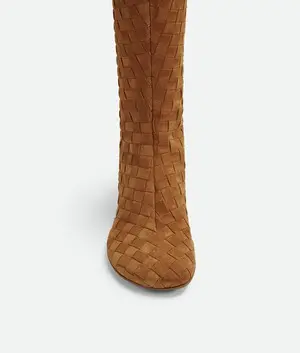 Bottega Veneta Intrecciato Suede Knee-high Boots - Caramel