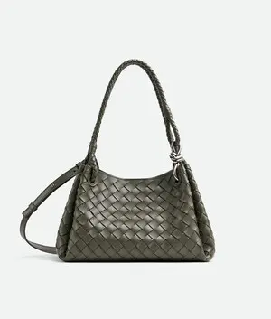 BOTTEGA  VENETA Intrecciato Leather Shoulder Bag - Pickle
