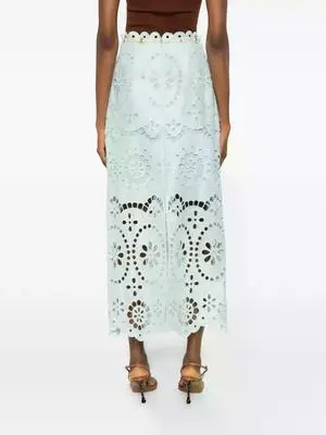 Zimmermann Awaken Embroidered Midi Skirt