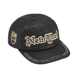 Supreme Leather 6-panel Cap - Black