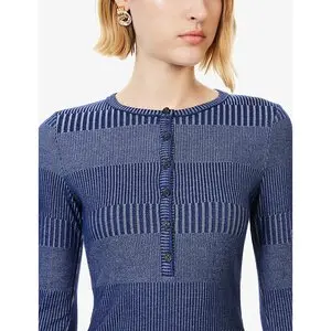 Rag & Bone Two-tone Henley Knit Top