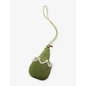 GOHAR WORLD Pear Crochet Bag Charm - Green