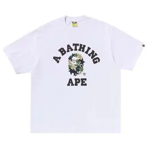 A BATHING APE Sta College Relaxed Fit Tee - White