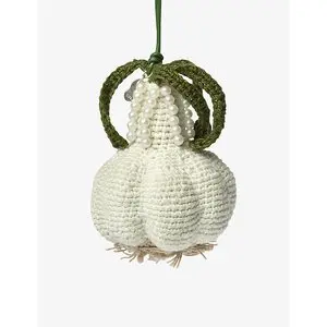 GOHAR WORLD Garlic Crochet Bag Charm - White