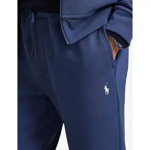 Polo Ralph Lauren Brand-embroidered Tapered-leg Cotton-blend Jogging Bottoms - Blue