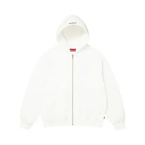 Supreme Logo Zip Up Hooded Sweatshirt - White