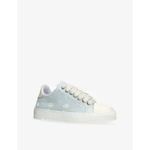 NUMERIS Atelier Denim And Leather Trainers - Pale Blue