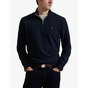 Polo Ralph Lauren Brand-embroidered Half-zip Cotton-blend Sweatshirt