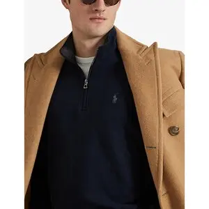 Polo Ralph Lauren Brand-embroidered Half-zip Cotton-blend Sweatshirt