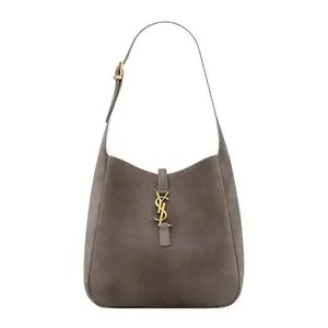 Saint Laurent Le 5a7 Small Suede Shoulder Bag - Grey