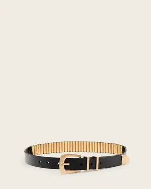ALLSAINTS Tess Skinny Leather Belt - Black