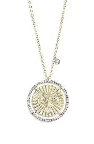 Meira T 7 Diamond Disc Pendant Necklace - Yellow