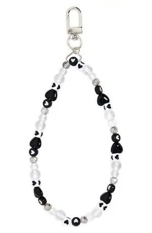 Bp. Beaded Heart Phone Charm - Black- White