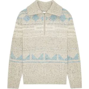 Nn07 William 6697 Fair Isle Half Zip Sweater