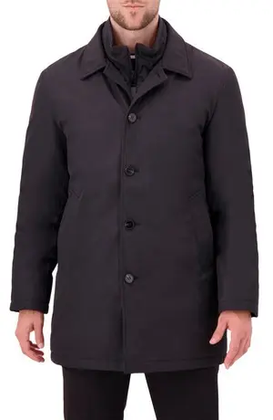 VICTOR EMMANUEL Removable Mock Neck Water Resistant Jacket