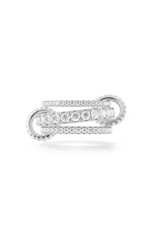 SPINELLI KILCOLLIN Junia Diamond Pavé Linked Stack Ring - White
