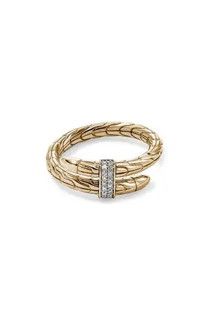 John Hardy Spear 14k Gold Diamond Pave Ring - 14k Yellow Gold