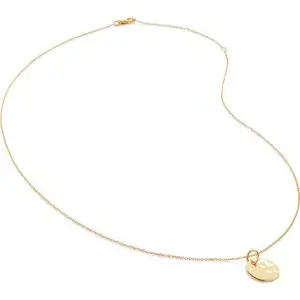 Monica Vinader Siren Disc Pendant Necklace - 14k Solid Gold