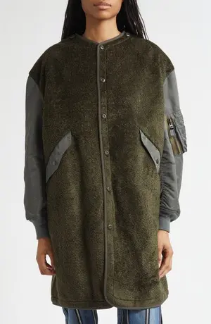 Junya Watanabe High Pile Fleece & Nylon Bomber Coat