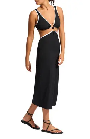 Seafolly Cutout Midi Dress - Black