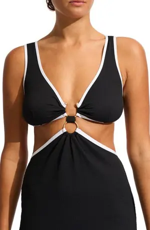 Seafolly Cutout Midi Dress - Black