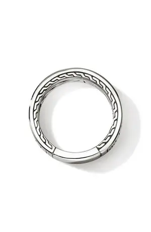 John Hardy Carved Chain Sterling Ring - Silver
