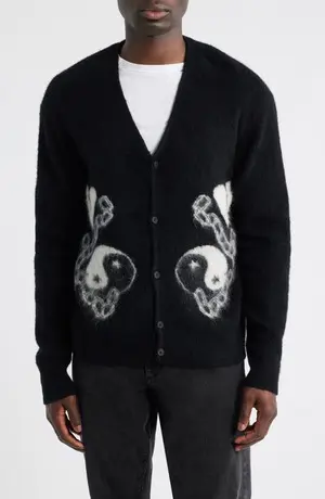 ALLSAINTS Reflection Cardigan - Black/chalk White