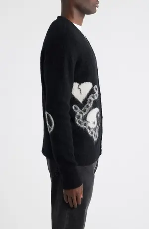 ALLSAINTS Reflection Cardigan - Black/chalk White