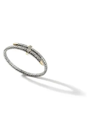 John Hardy Spear Flex Cuff With Diamonds