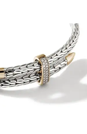 John Hardy Spear Flex Cuff With Diamonds