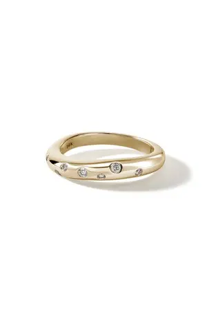 John Hardy Surf 14k Diamond Band Ring