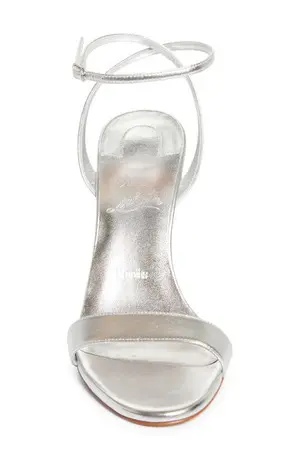 CHRISTIAN LOUBOUTIN Miss Z Metallic Ankle Strap Sandal - Silver/silver