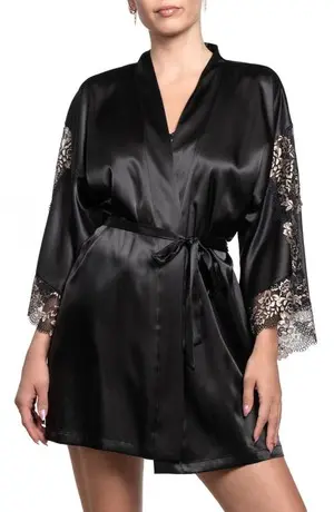 IN BLOOM BY JONQUIL Aviva Short Robe - Black