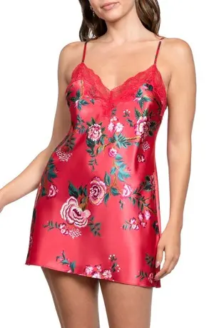 IN BLOOM BY JONQUIL Phoenix Satin Chemise - Red