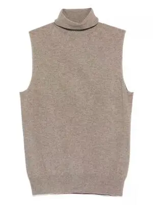 THE ROW Meritas Turtleneck Sleeveless Top