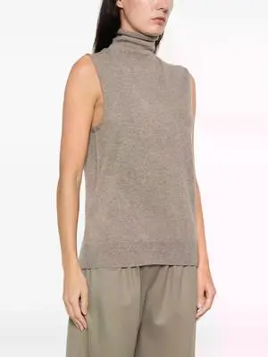 THE ROW Meritas Turtleneck Sleeveless Top