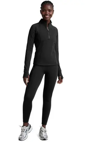 Beyond Yoga Pacer Fleece Quarter-zip Pullover - Black