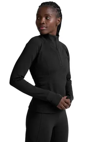 Beyond Yoga Pacer Fleece Quarter-zip Pullover - Black