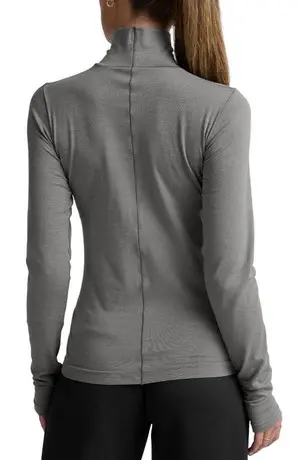 Beyond Yoga Luxeknit Turtleneck - Storm Gray Heather
