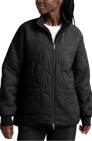 Beyond Yoga Two-way Reversible Quilted Jacket - Black